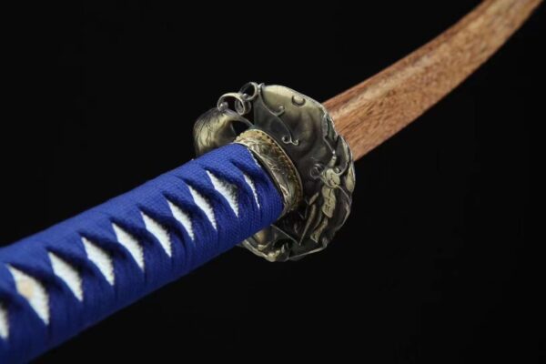 Handmade Wooden Japanese Samurai Sword Blue Scabbard With Blue Handle ...